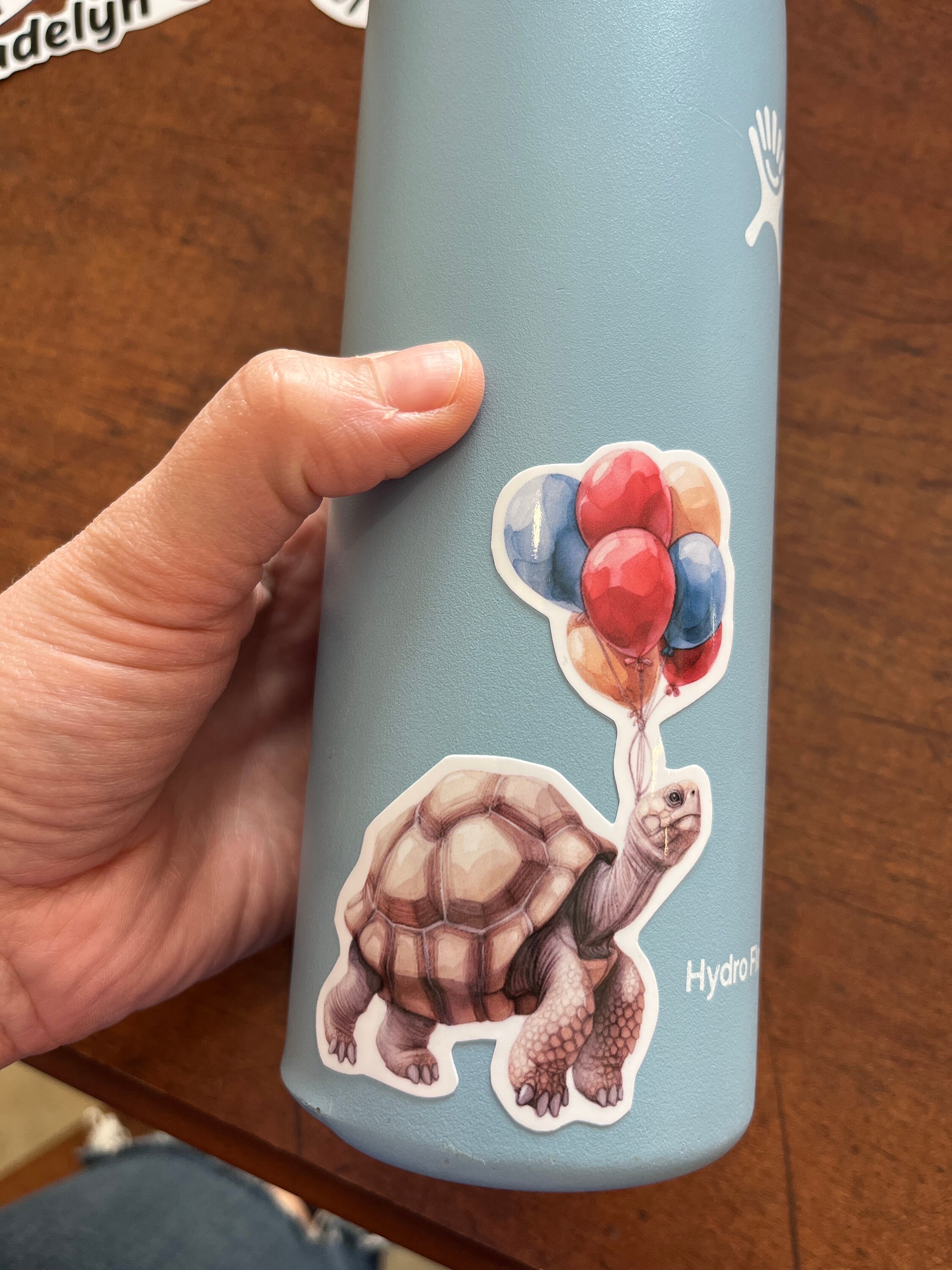 Tortoise With Balloons Sticker, Waterproof Funny Gifts Water Bottle ...