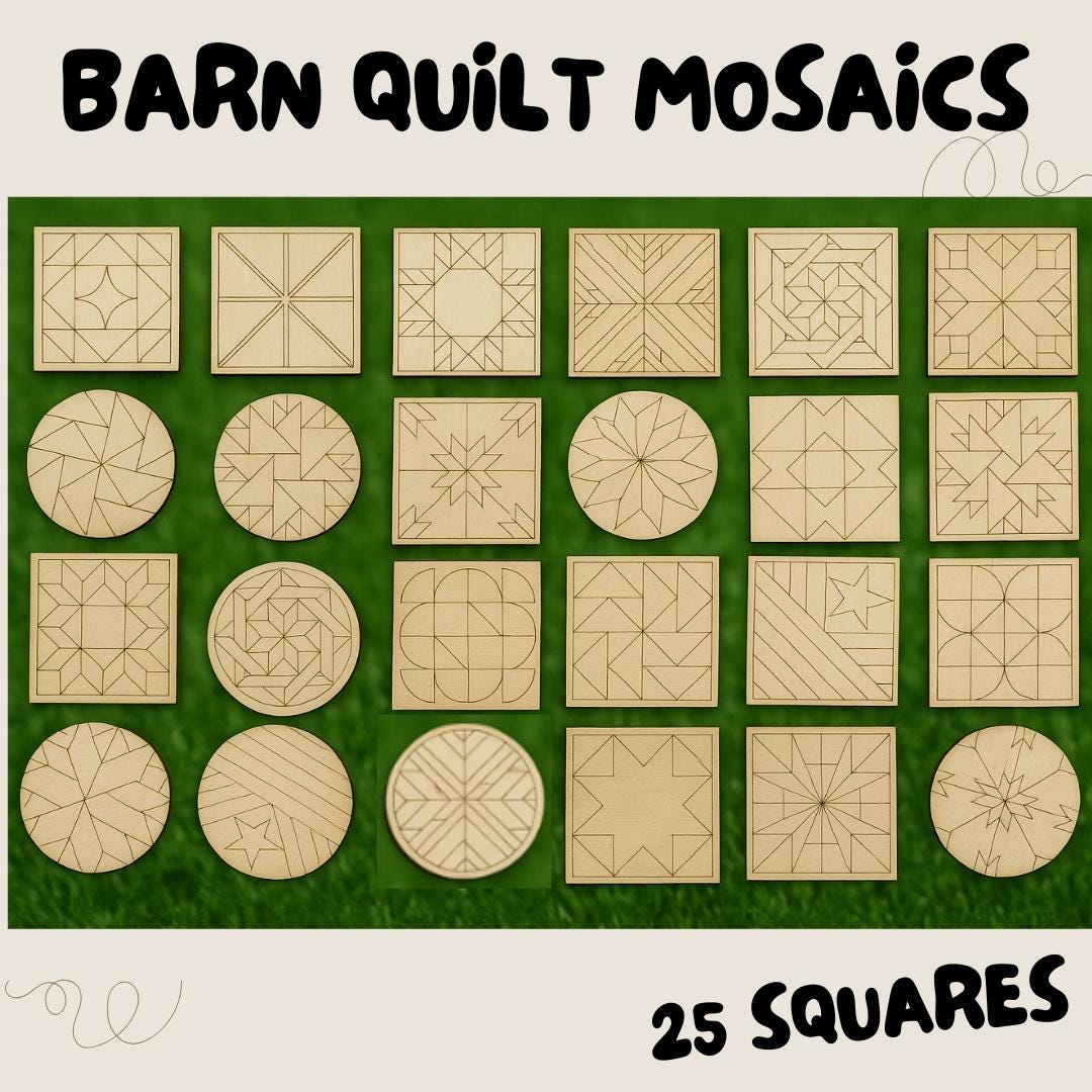 Laser Cut Birch Barn Quilt Mosaics: DIY Craft Supplies - Etsy