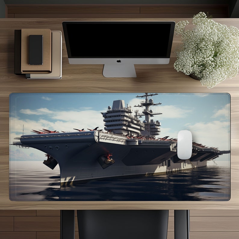 Aircraft Carrier Desk Mat, Aesthetic Desk Decor, Desk Accessories ...