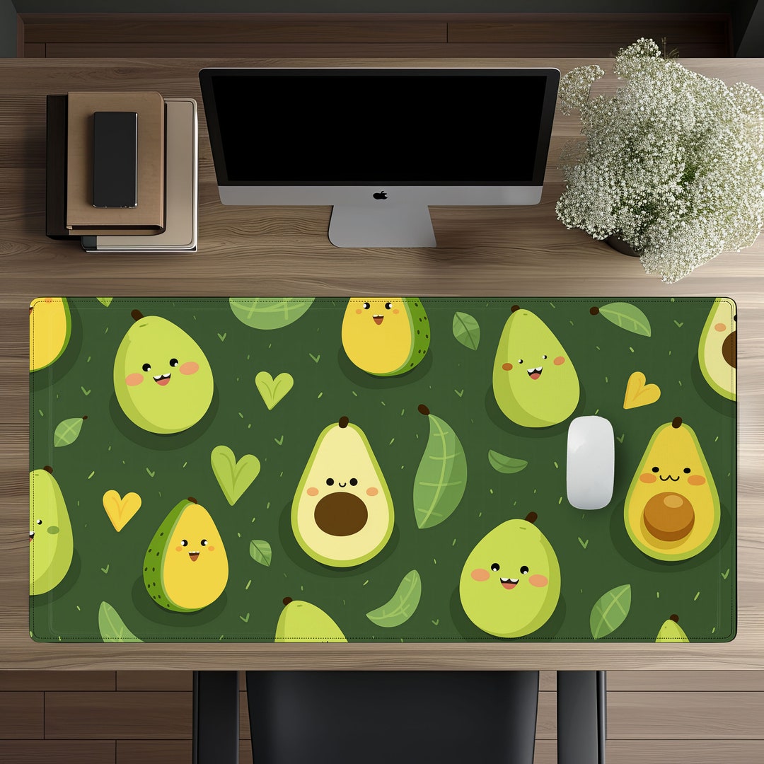 Cute Kawaii Avocado Desk Mat, Aesthetic Desk Decor, Desk Accessories ...