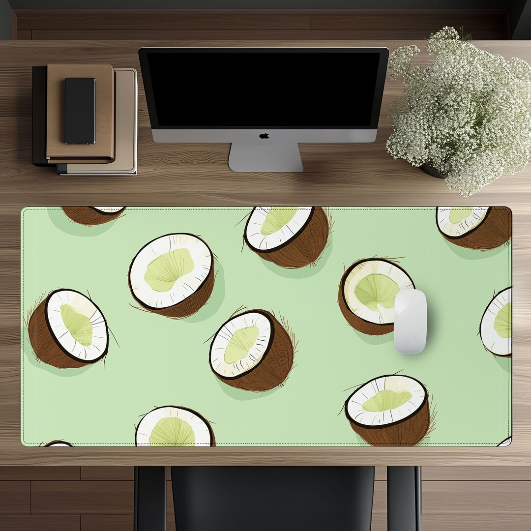 Coconut Desk Mat, Aesthetic Desk Decor, Desk Accessories, Office Decor ...