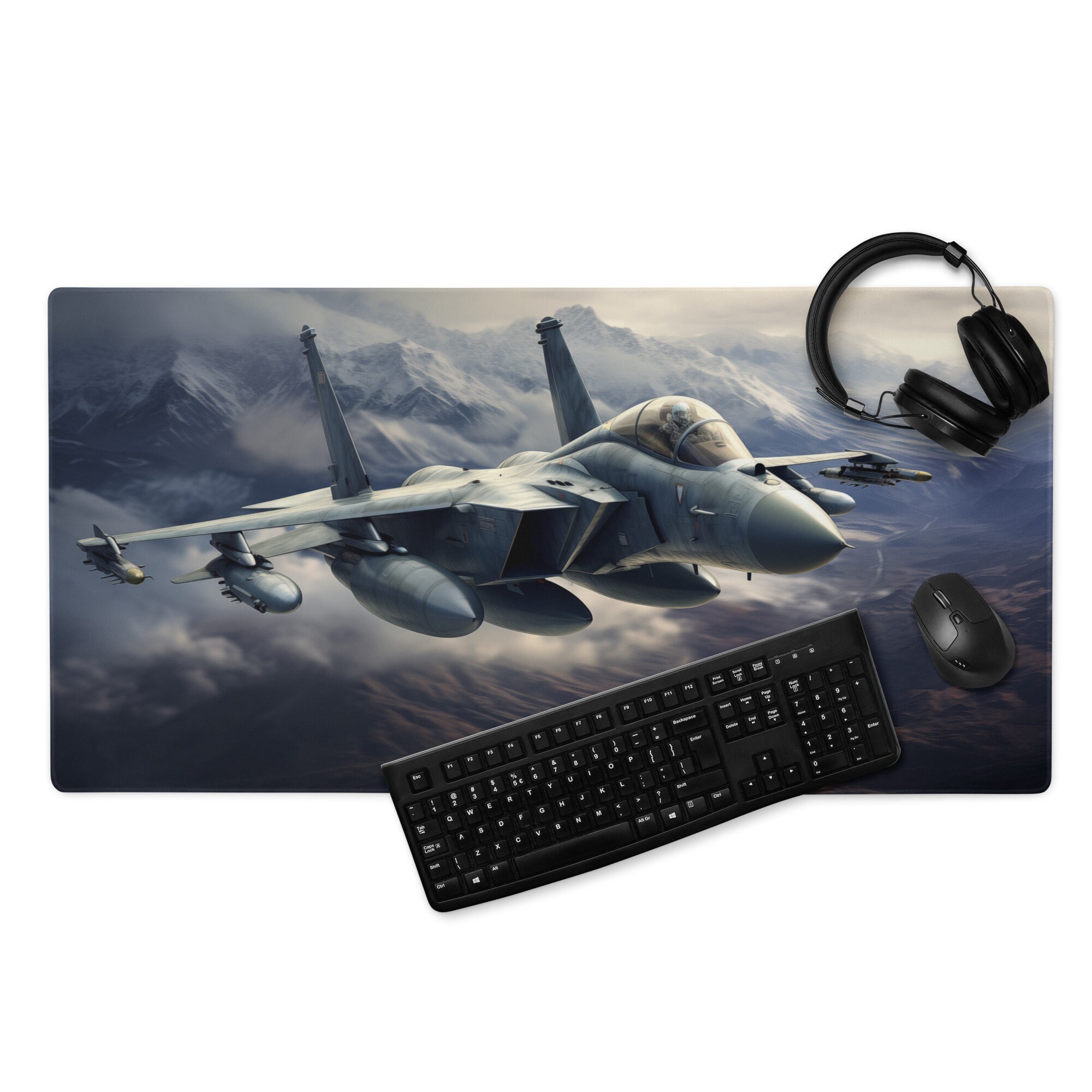 Fighter Jet Desk Mat, Aesthetic Desk Decor, Desk Accessories, Office ...