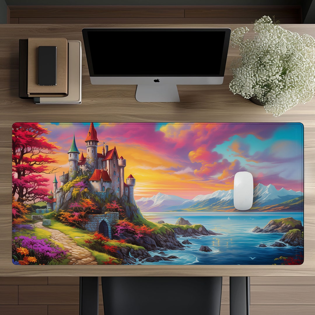 Fantasy Castle Desk Mat 011, Aesthetic Desk Decor, Desk Accessories ...