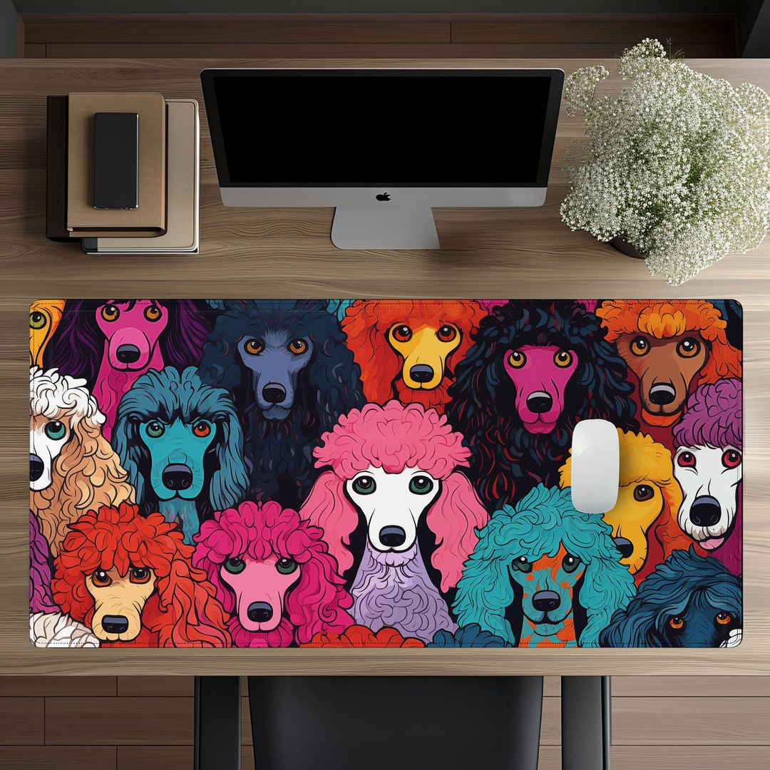 Poodle Desk Mat, Aesthetic Desk Decor, Desk Accessories, Office Decor ...