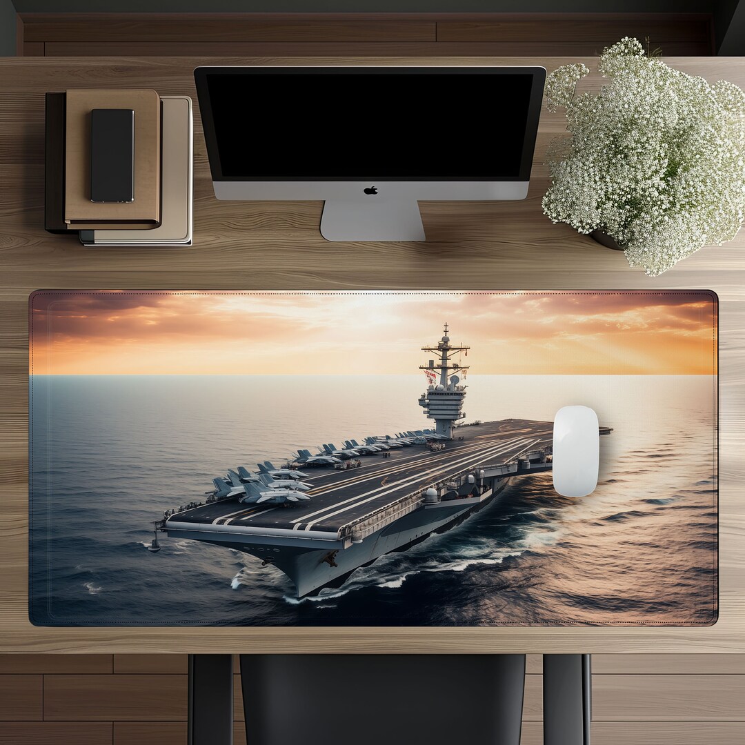 Aircraft Carrier Desk Mat, Aesthetic Desk Decor, Desk Accessories ...