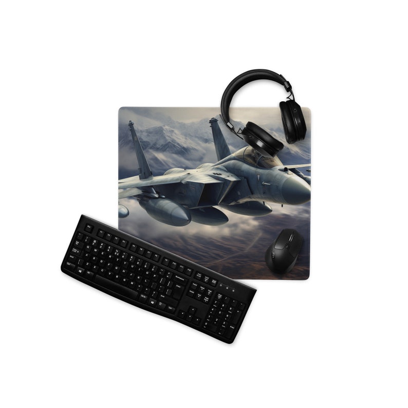 Fighter Jet Desk Mat, Aesthetic Desk Decor, Desk Accessories, Office ...