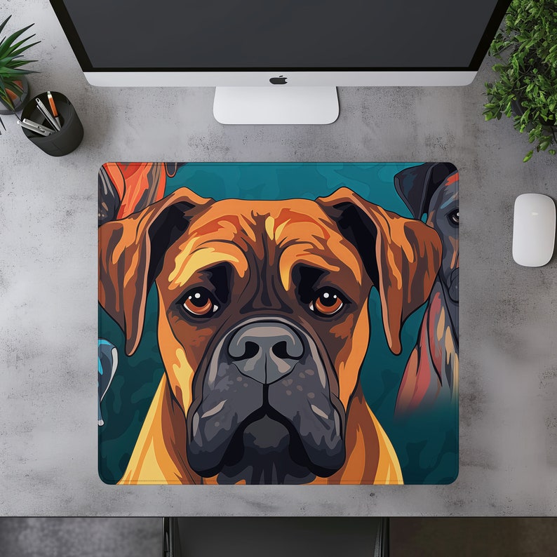 Boxer Dog Desk Mat, Aesthetic Desk Decor, Desk Accessories, Office ...