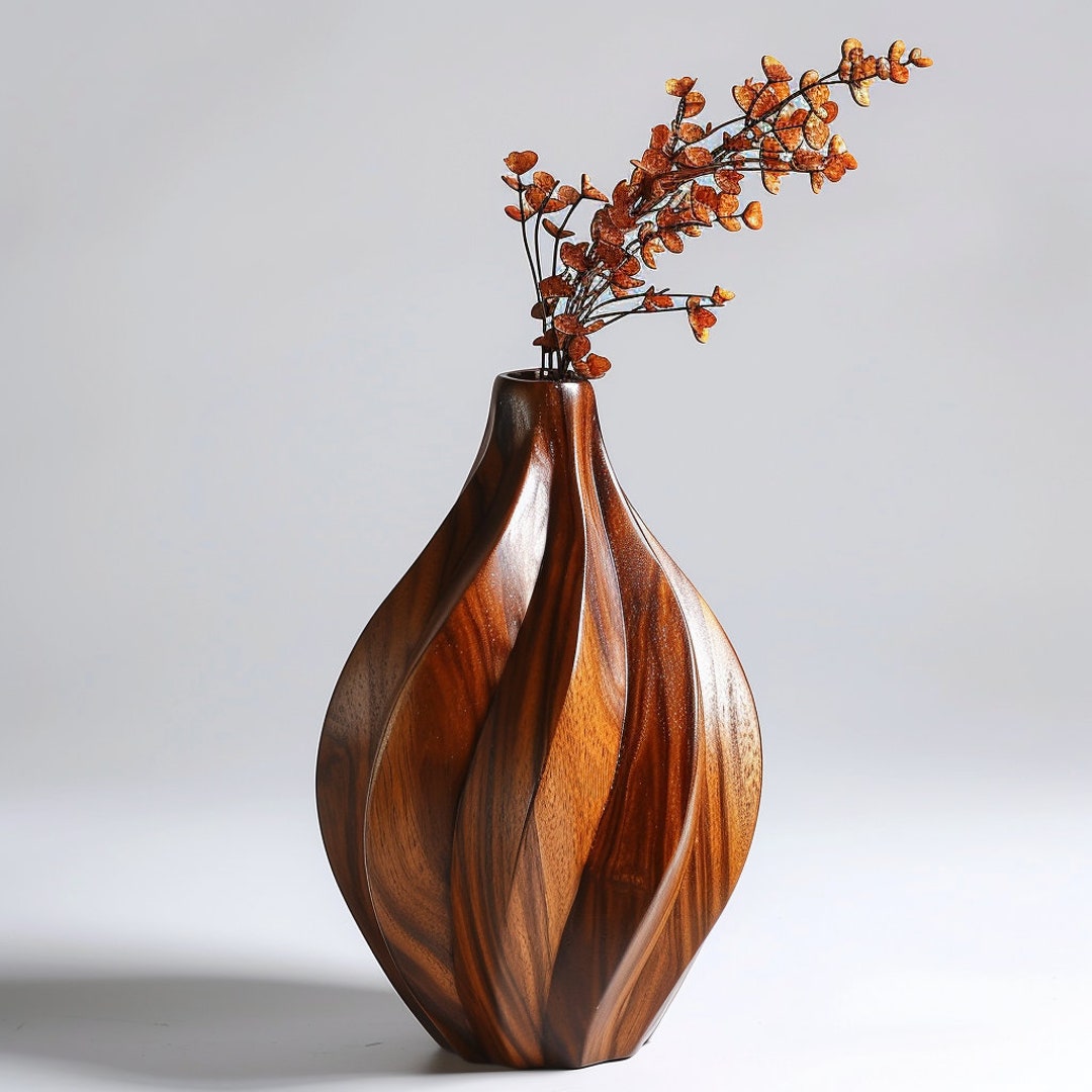 Sleek Handcrafted Wooden Vases - Etsy