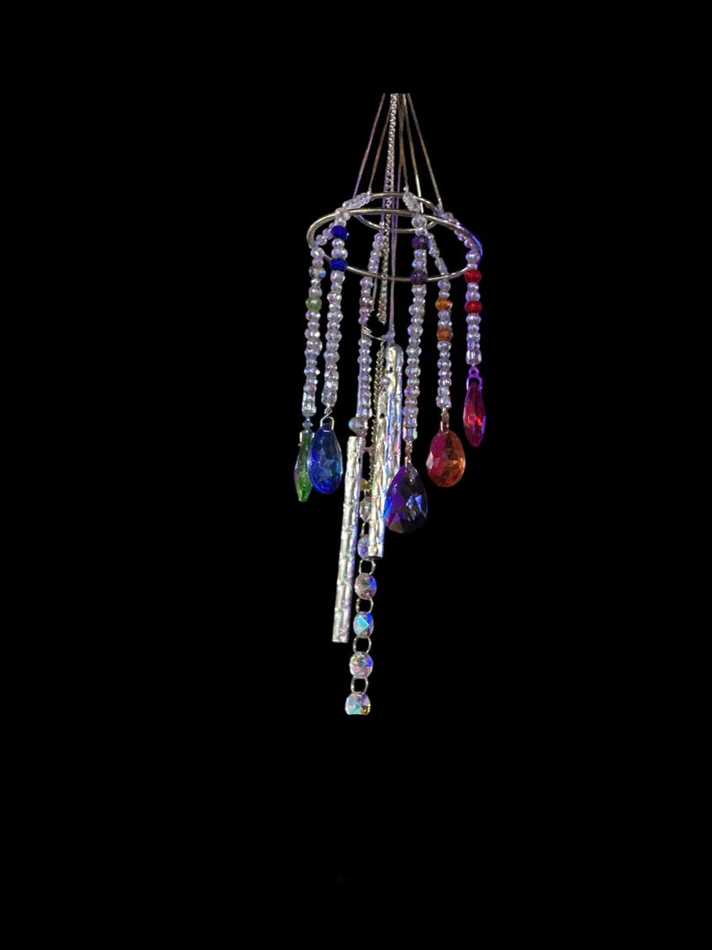 Large Crystal Wind Chime Suncatcher - Etsy