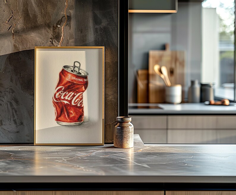 Vintage Coca-cola Can Print: Retro Kitchen Bar Art (digital Download ...