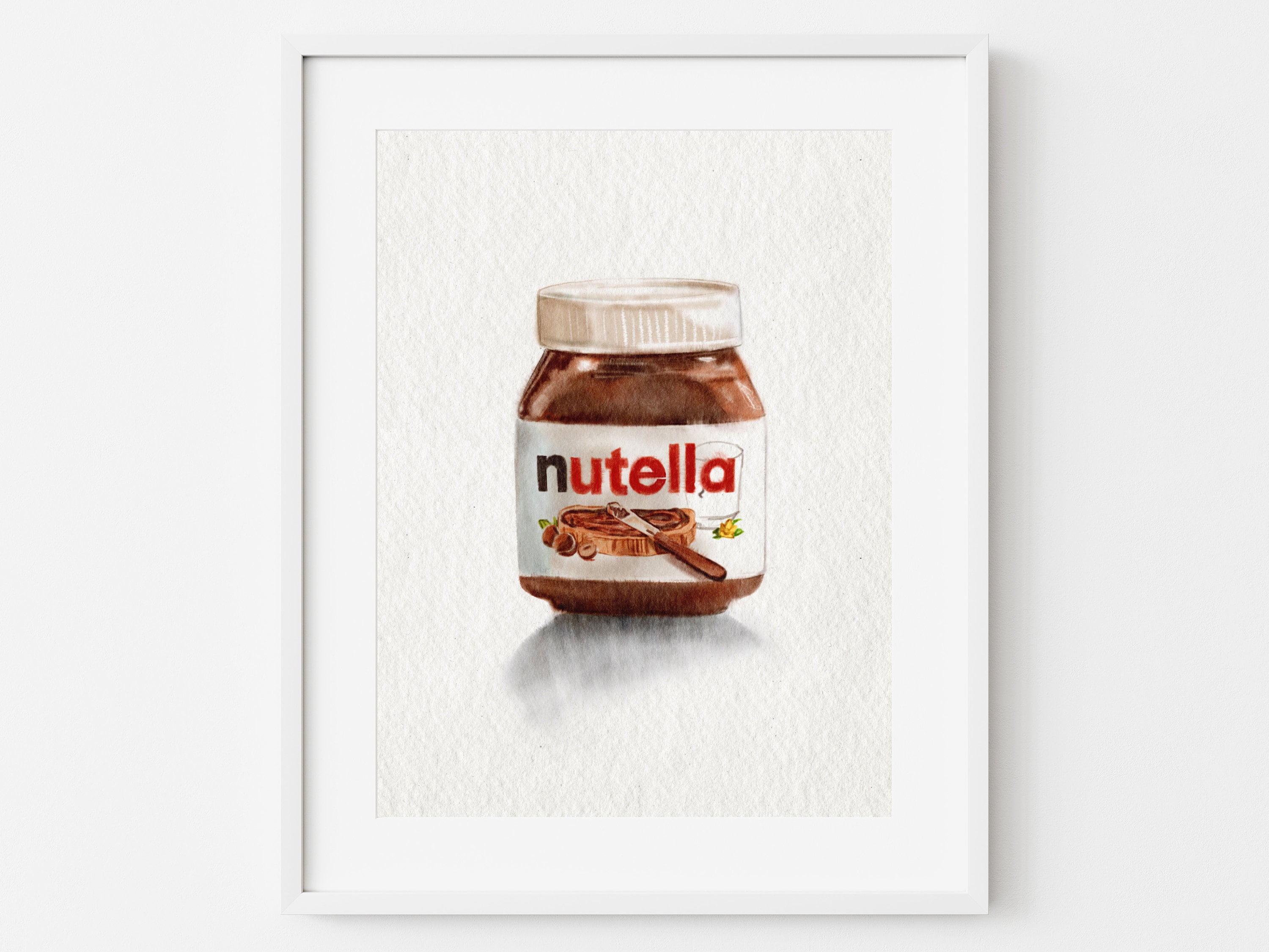 Nutella Art Prints, Chocolate Spread, Hand Drawn, Foodie Gift, Kitchen ...