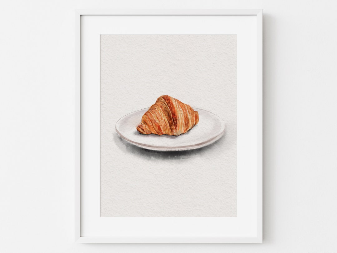 Croissant Print, Croissant Wall Art Painting, Kitchen Prints, Home ...