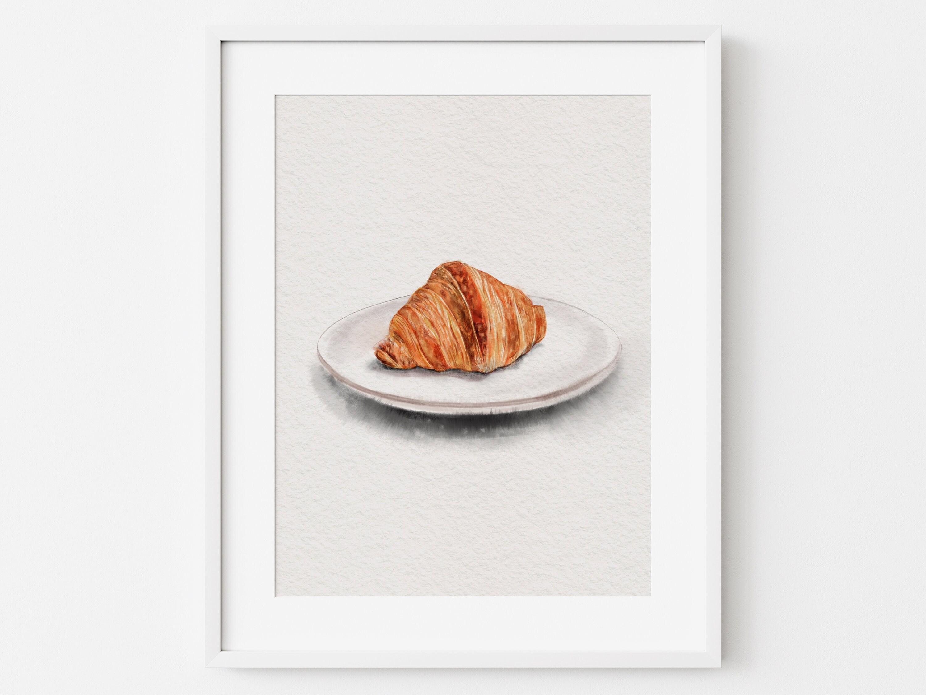 Croissant Print, Croissant Wall Art Painting, Kitchen Prints, Home ...