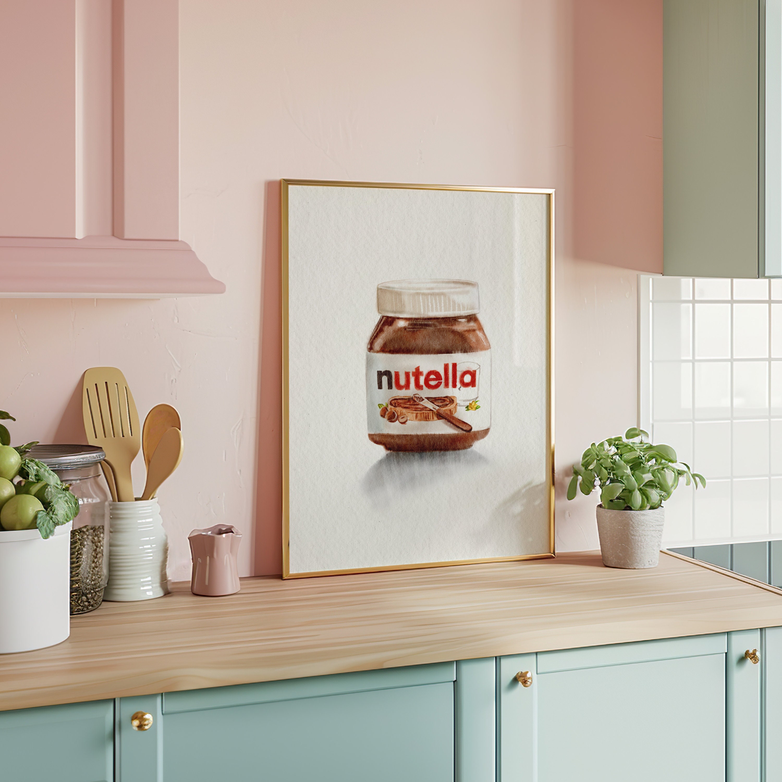 Nutella Art Prints, Chocolate Spread, Hand Drawn, Foodie Gift, Kitchen ...