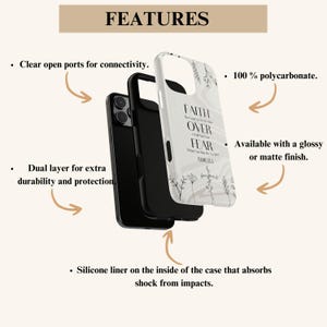 Minimalistic Christian Bible Verse Phone Case, Faith Over Fear Case ...