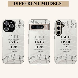 Minimalistic Christian Bible Verse Phone Case, Faith Over Fear Case ...