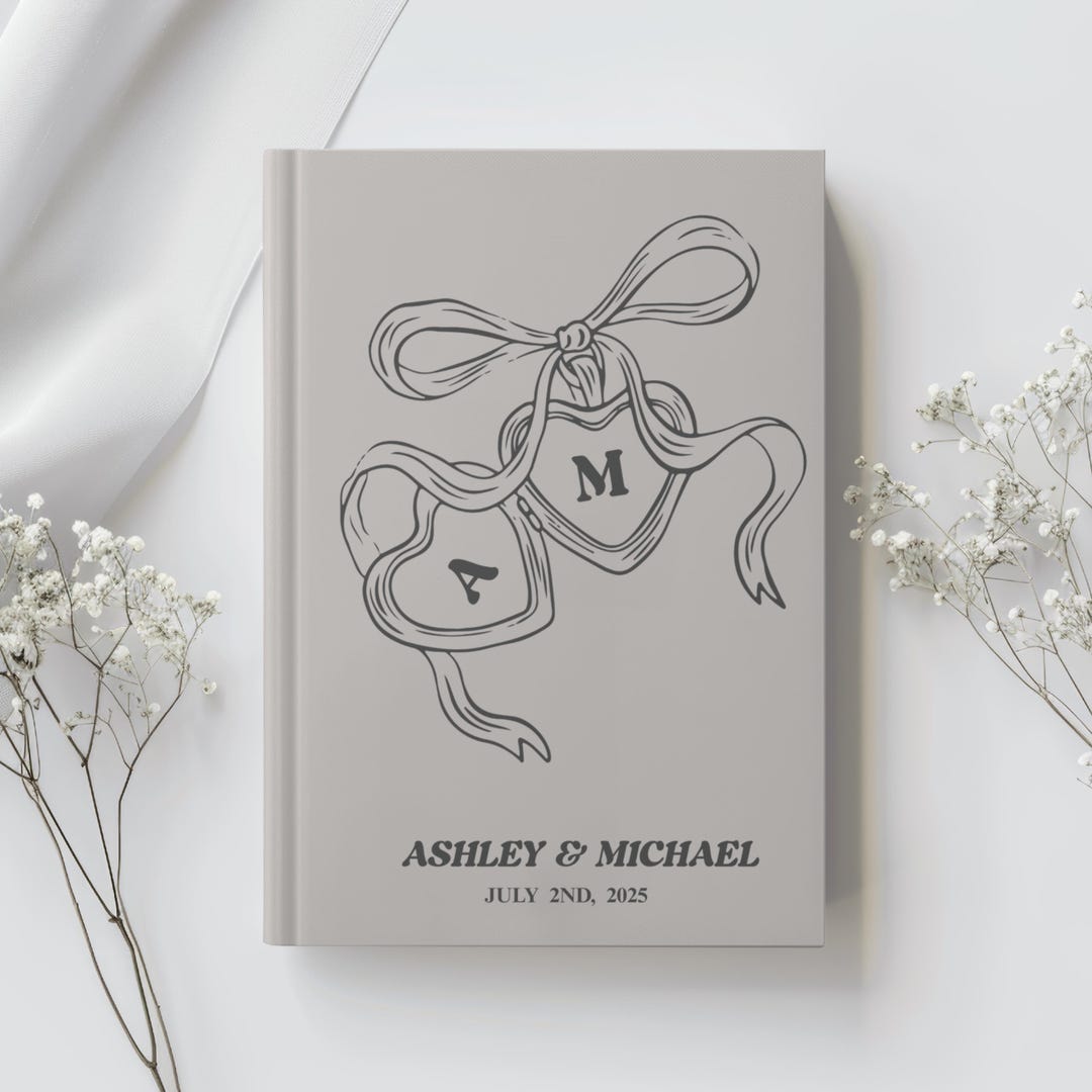 Wedding Memory Book Custom Couple Journal Personalized Initials ...
