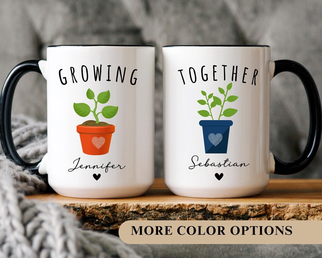 Custom Plant Mugs for Couples, Growing Together Gift, Plant Lover ...
