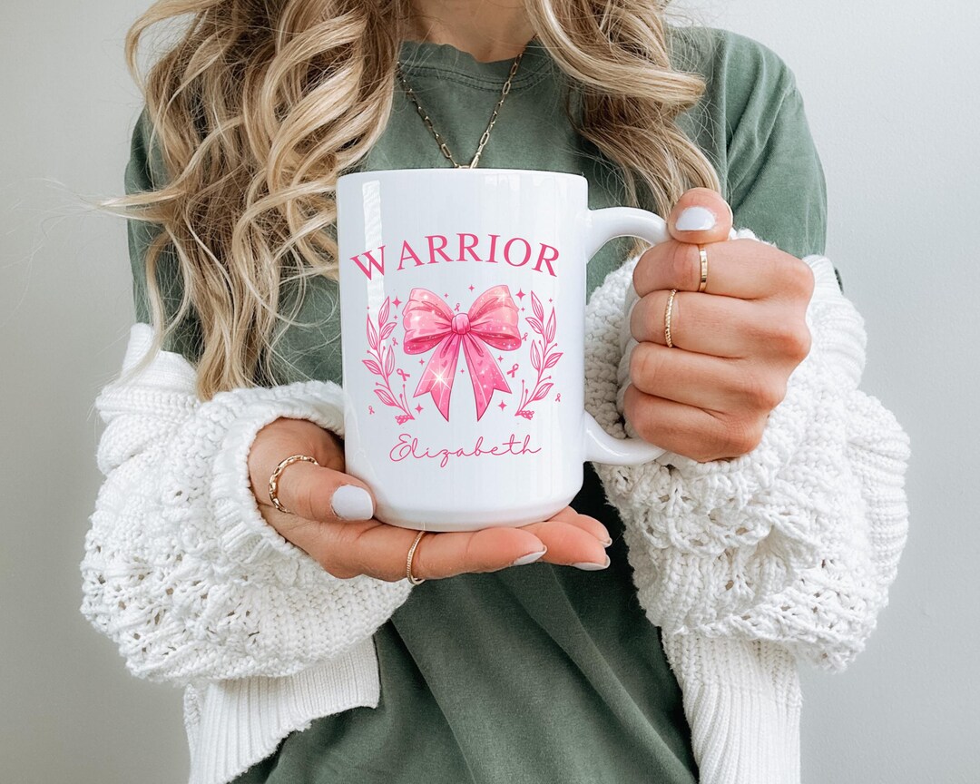 Warrior Coffee Mug, Custom Cancer Fighter Gift, Coquette Coffee Cup ...