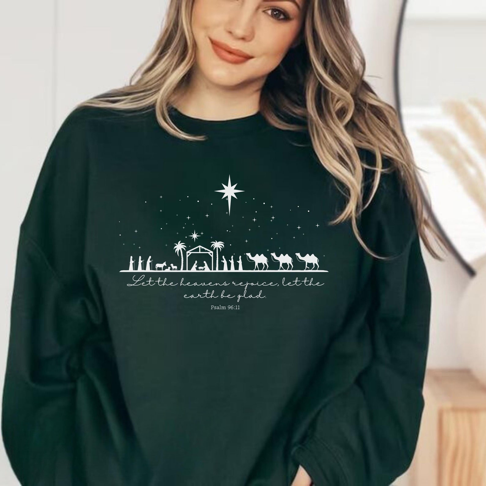 Nativity Scene Sweater, Christian Christmas Sweatshirt, Religious ...