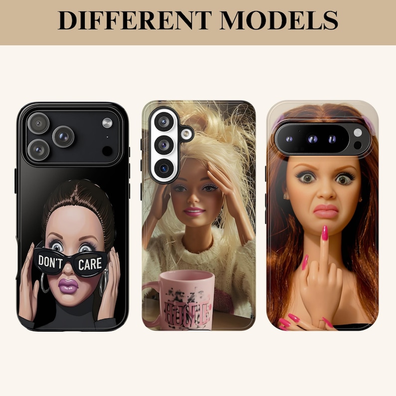 Middle Finger Doll Phone Case, Funny Dolly Meme Cover, Y2K Aesthetic ...