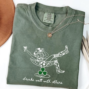 Leprechaun Martini Cocktail St Patrick's Day Womens Shirt, Cowgirl St ...