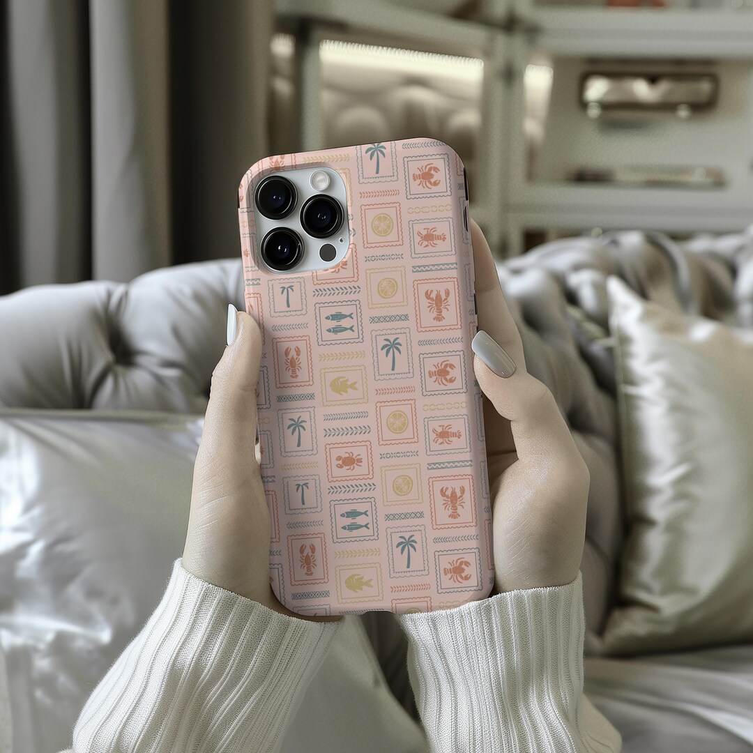 Coastal Stamp Phone Case, Summer Travel Design for iPhone & Samsung ...