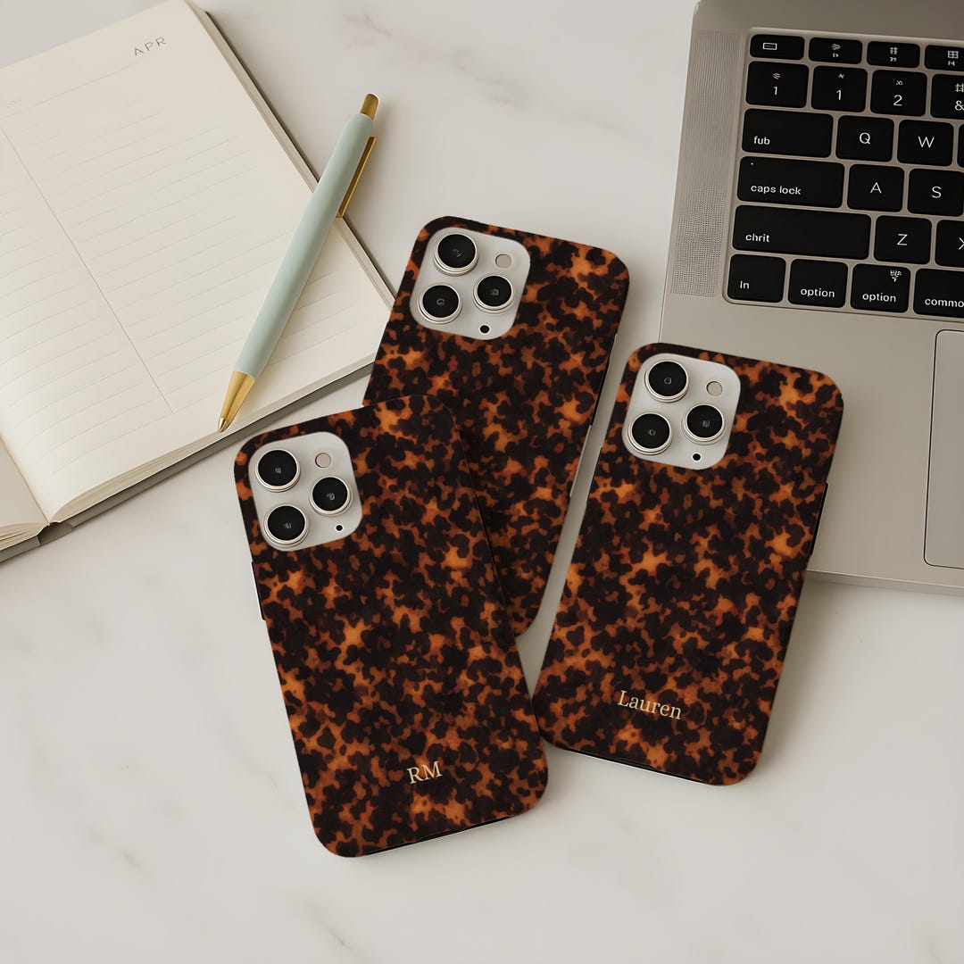 Custom Tortoise Shell Phone Case, Personalized Monogram or Name Cover ...