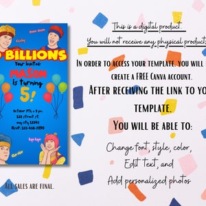 Dbillions Digital Invite. Free 5x7 Printable Template - Etsy