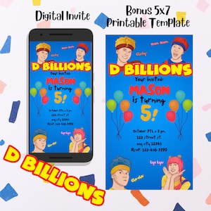 Dbillions Digital Invite. Free 5x7 Printable Template - Etsy