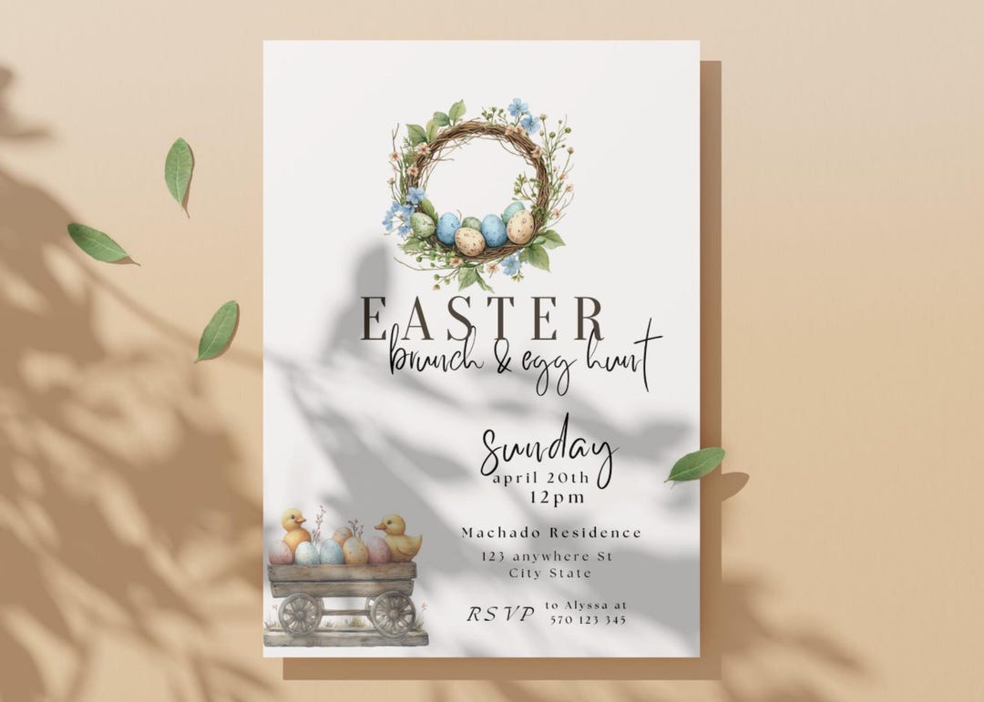 Editable Easter Invitation Template | Party Brunch Invite | Instant ...