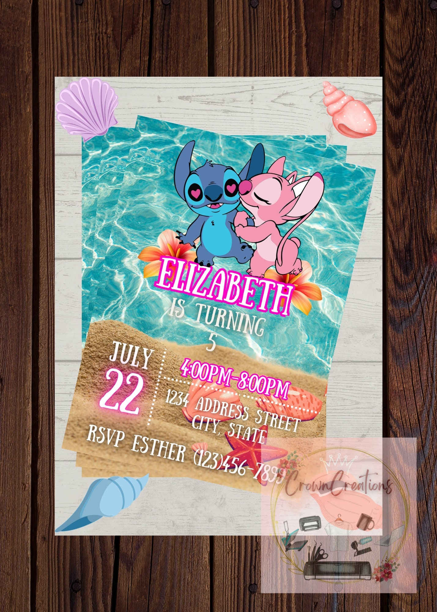 Stitch Invitation, Editable Canva Invite Template, Stitch Digital ...