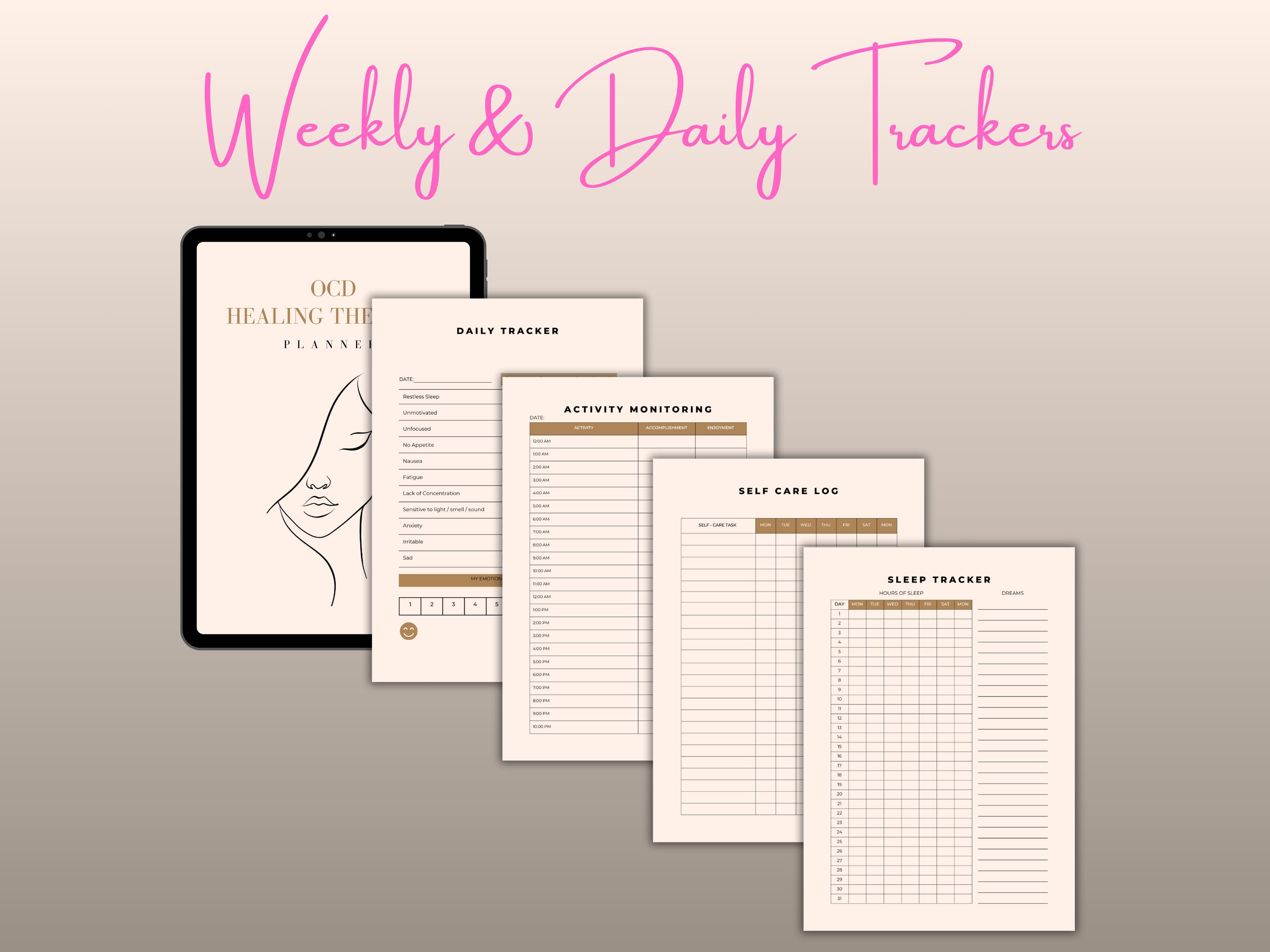 OCD Healing Planner, Digital Planner, Daily Tracking, Task Tracker ...