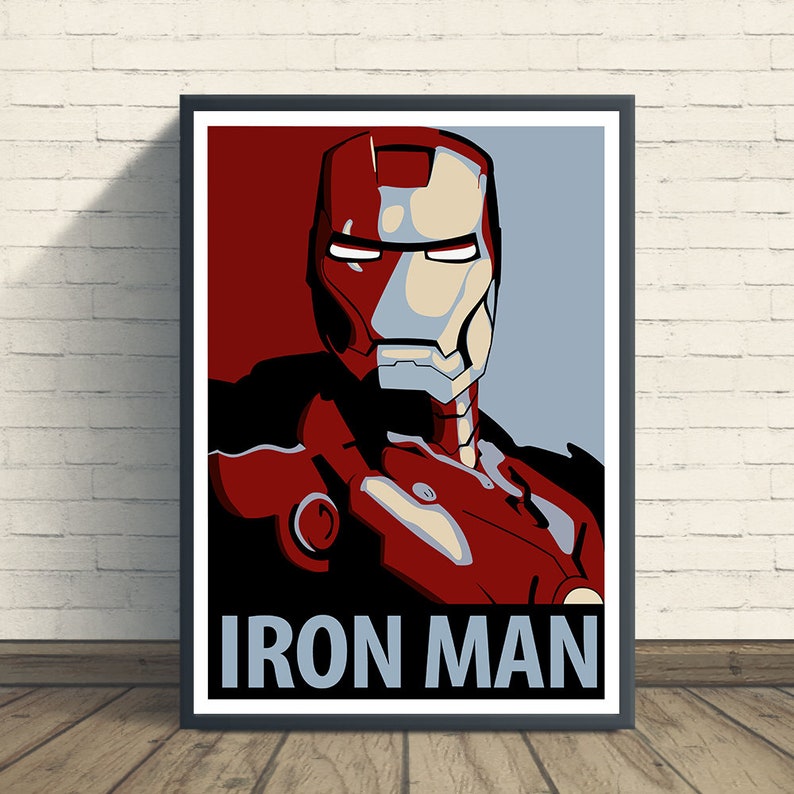 IRON MAN Movie Poster, Canvas Poster Printing, Classic Movie Wall Art ...
