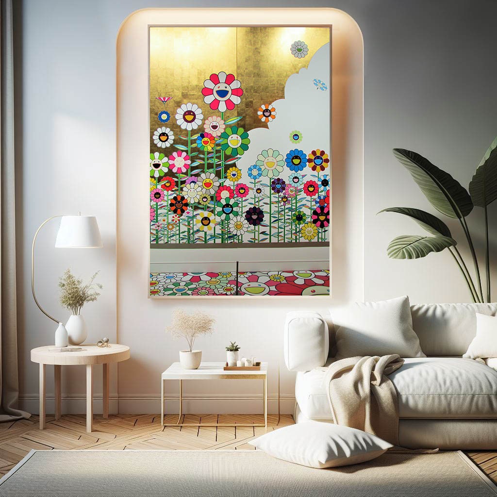 Murakami Takashi Japanese Pop Poster High Quality Silk Art Print Room ...