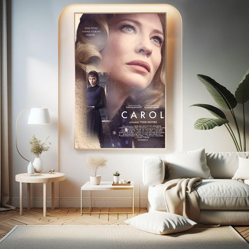 Carol Movie Poster, Canvas Poster Printing, Classic Movie Wall Art for ...