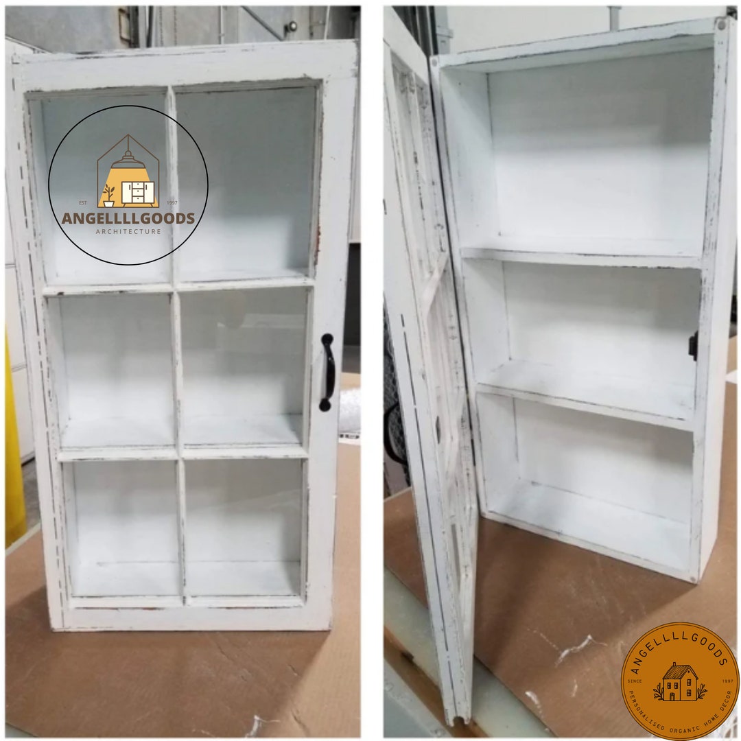 Over the Toilet Window Sash Cabinet Bathroom Storage Shelf Housewarming ...