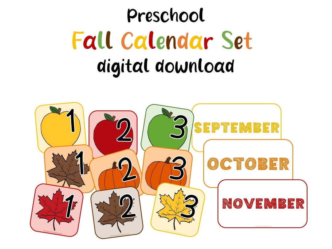 Fall Calendar Piece Set - Etsy