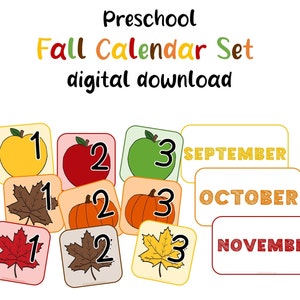 Fall Calendar Piece Set - Etsy