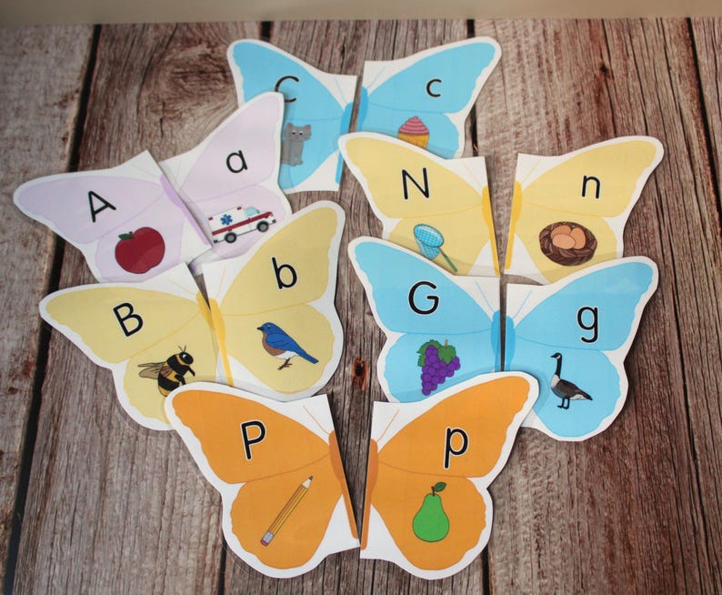 Letter Match Butterfly Set | Preschool | Literacy | - Etsy