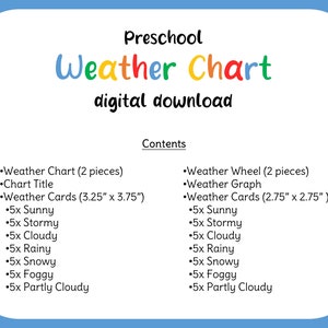 Preschool Weather Chart (original Rainbow) - Etsy