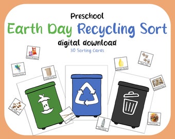 Earth Day Waste Sorting Activity Printable Garbage Recycling Compost ...