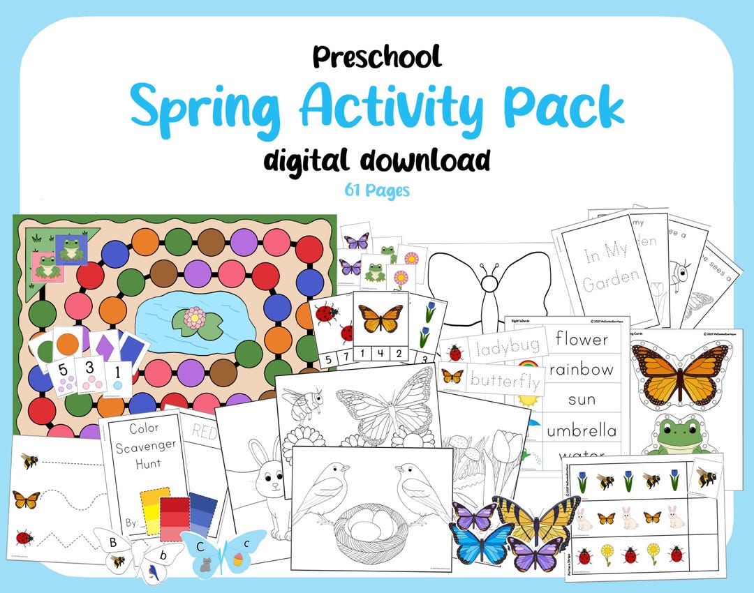 Preschool Spring Activity Pack - Etsy