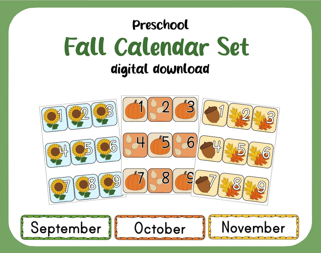 Fall Classroom Calendar Set - Etsy