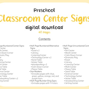 Classroom Center Signs - Etsy