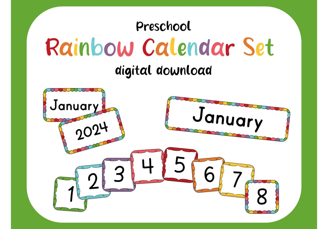 Mix N' Match Rainbow Calendar Set - Etsy
