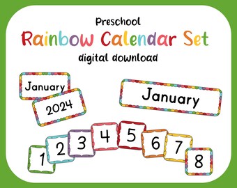 Mix N' Match Rainbow Calendar Set - Etsy