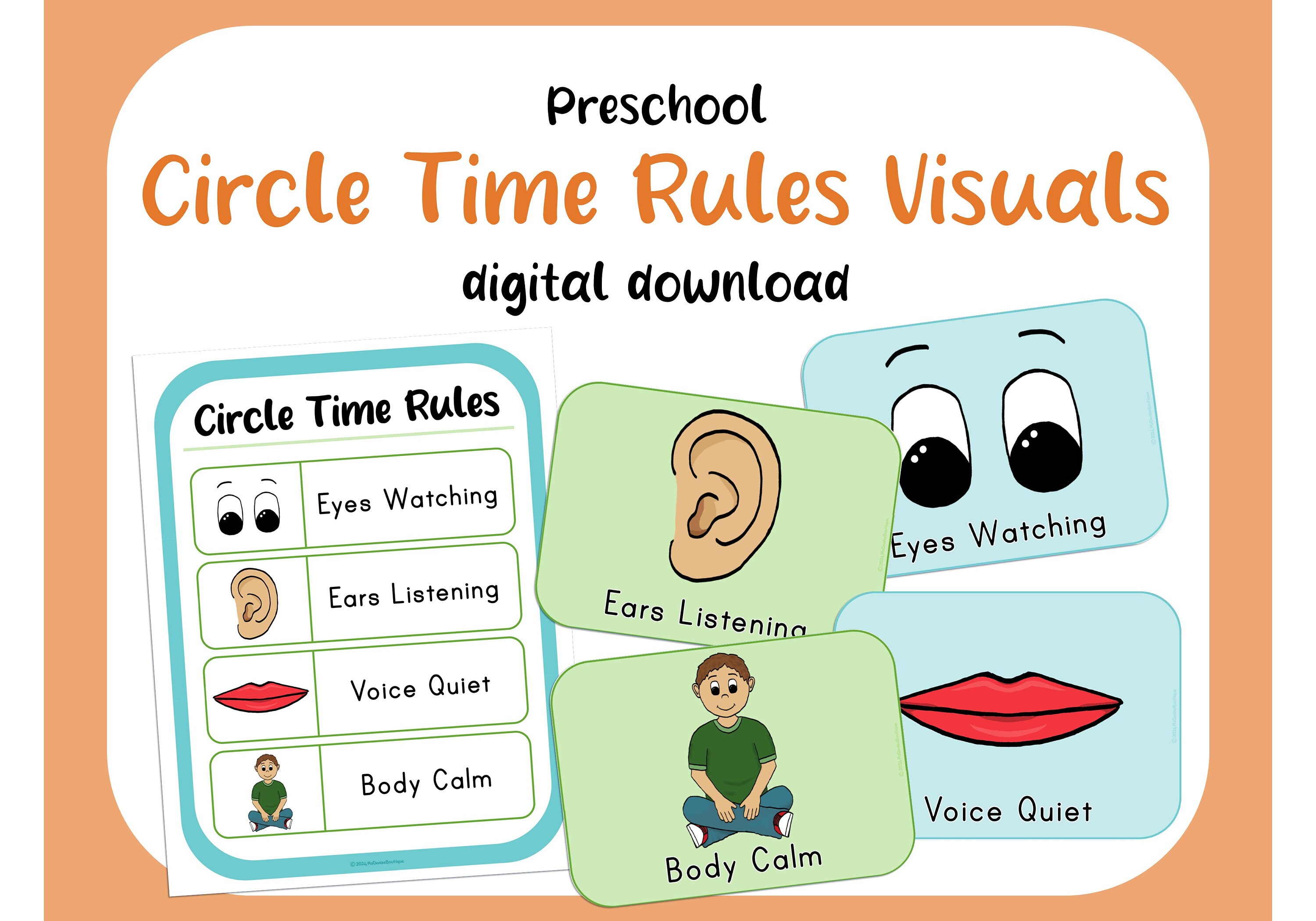 Circle Time Rules Visuals - Etsy