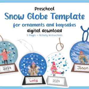 Preschool Snow Globe Ornament | School Keepsake | Printable Template - Etsy