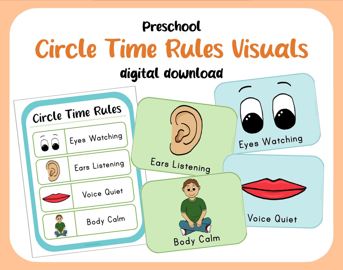 Circle Time Rules Visuals - Etsy